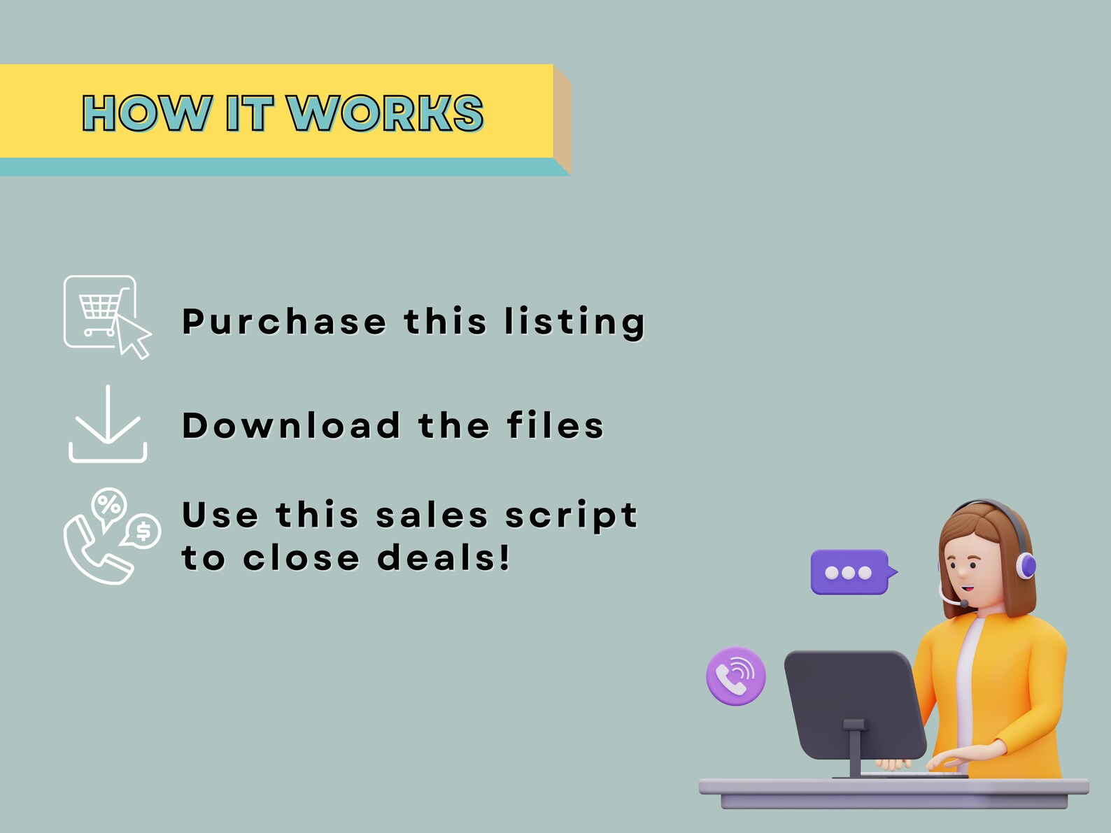 Sales Script Template, Instant Downloadable Excel or Google Sheet ...