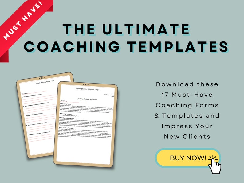 Coaching Forms & Templates Kit - Etsy
