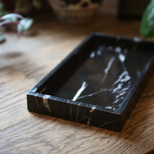 Natural Black Marble Tray, Marble Storage Tray for Home, Tray for ...