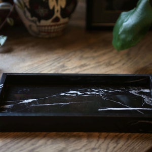 Natural Black Marble Tray, Marble Storage Tray for Home, Tray for ...