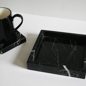 Square Marble Tray, Marble Storage Tray for Home, Tray for Bathroom ...