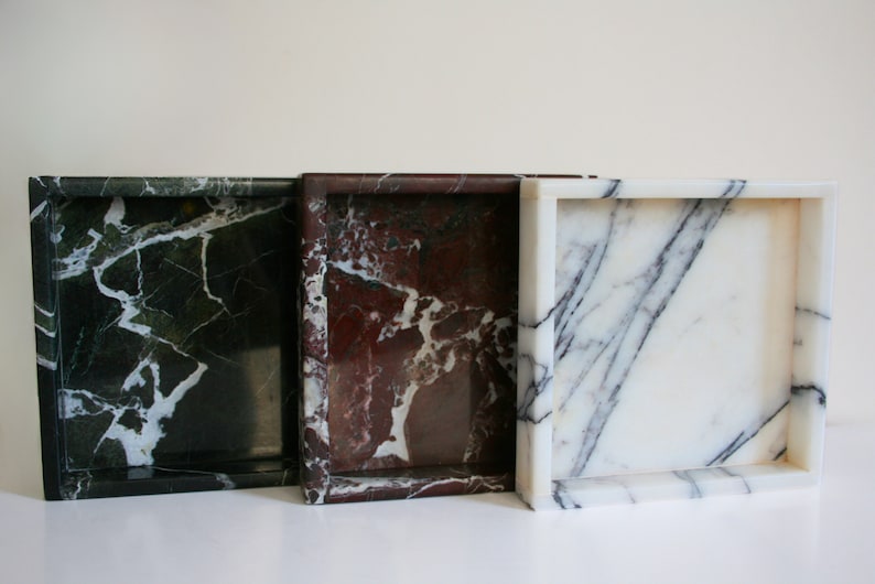 Square Marble Tray, Marble Storage Tray for Home, Tray for Bathroom ...