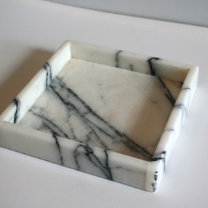 Square Marble Tray, Marble Storage Tray for Home, Tray for Bathroom ...
