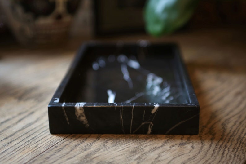 Natural Black Marble Tray, Marble Storage Tray for Home, Tray for ...