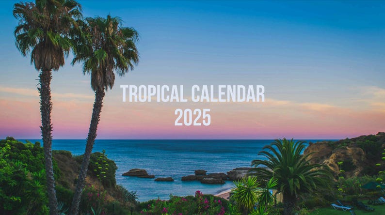 TROPICAL CALENDAR Pdf - 2025 - Etsy