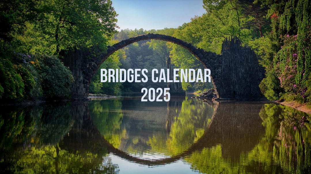 INCREDIBLE BRIDGES CALENDAR Pdf - 2025 - Etsy
