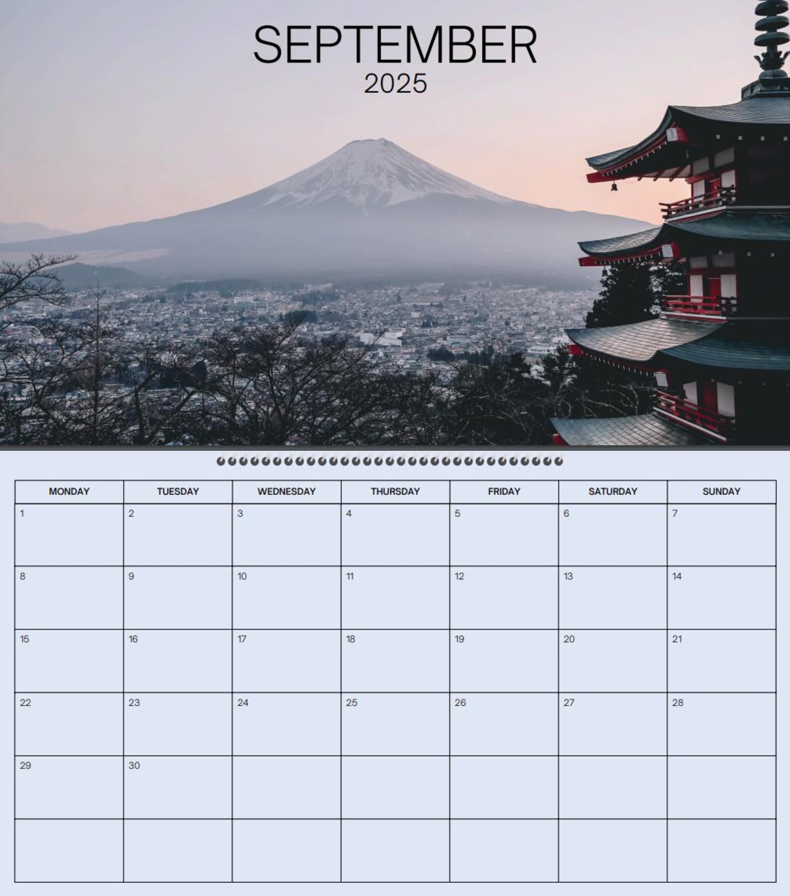 BEAUTIFUL MOUNTAIN CALENDAR Pdf - 2025 - Etsy