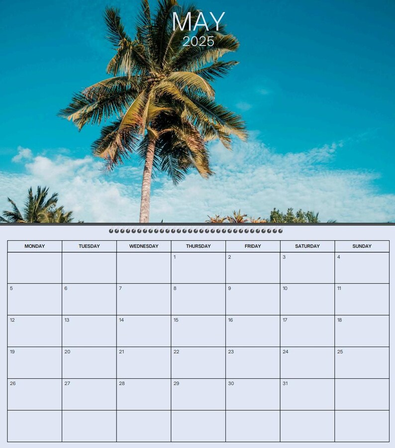 TROPICAL CALENDAR Pdf - 2025 - Etsy