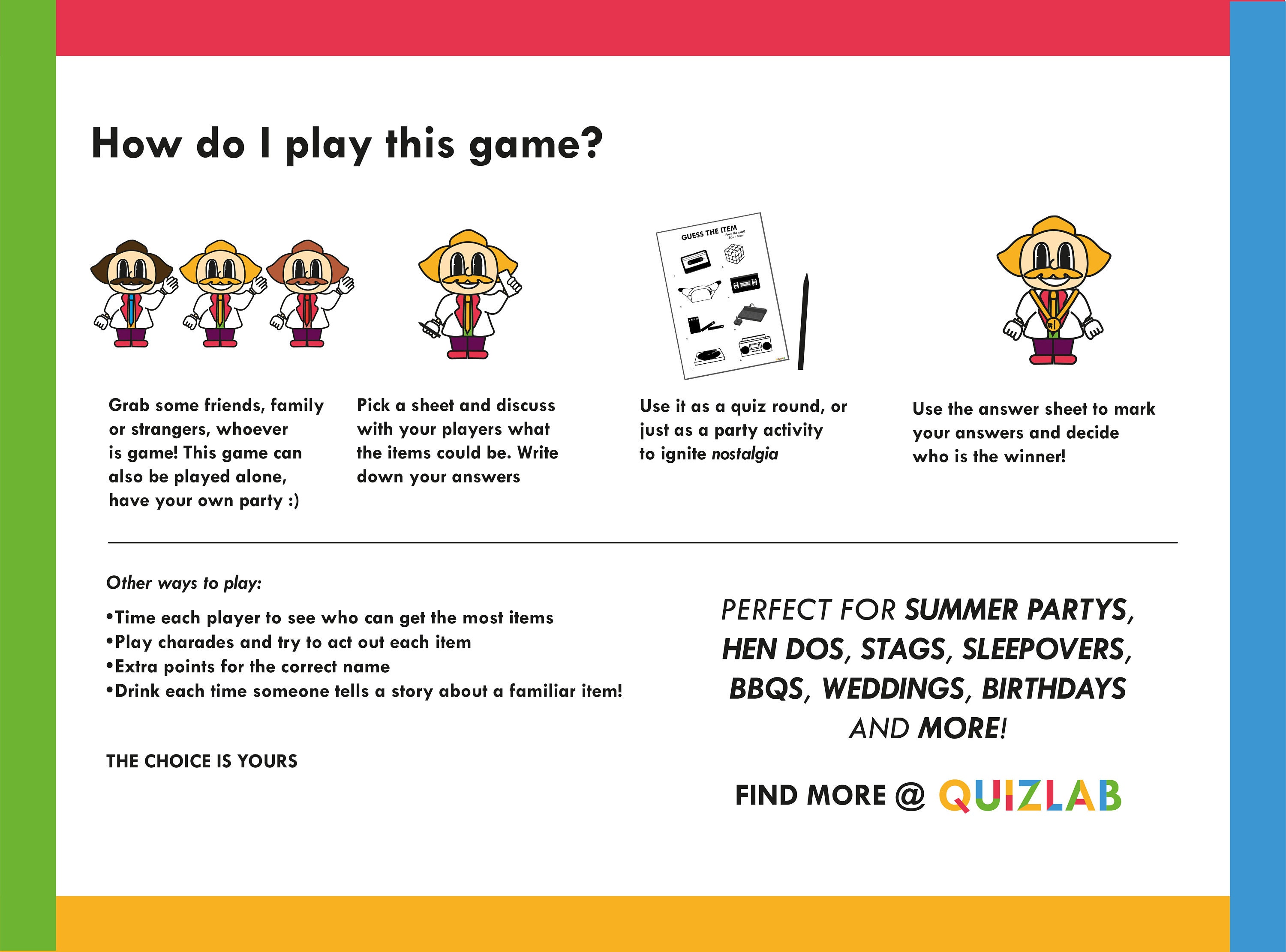 80s - NOW Guessing Game | Family Quiz Sheets | Nostalgic Item Quiz ...