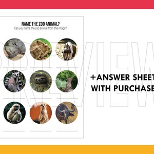 Zoo Animal Picture Game Name the Zoo Animals Family Quiz Science Trivia ...