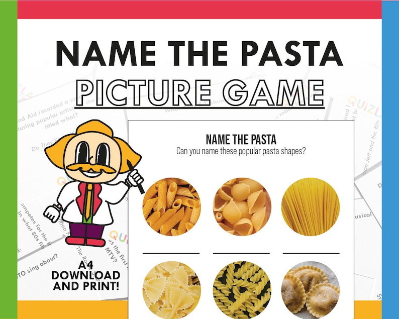 Pasta Picture Game | Name the Pasta Shapes | Family Quiz | Foodie ...