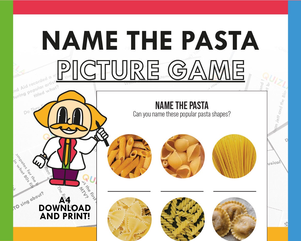 Pasta Picture Game | Name the Pasta Shapes | Family Quiz | Foodie ...
