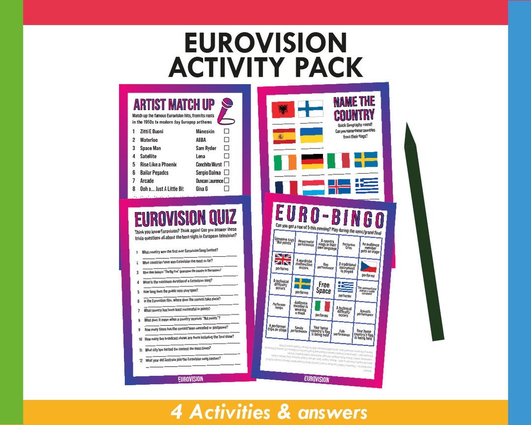 Eurovision Quiz Pack Bundle ESC Music Quiz Grand Final Activities ...