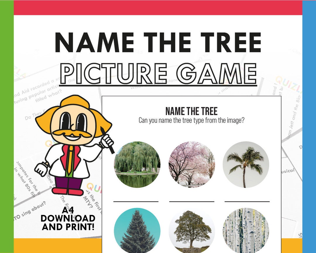 Name the Tree Picture Game | Family Trivia (digital Download) - Etsy