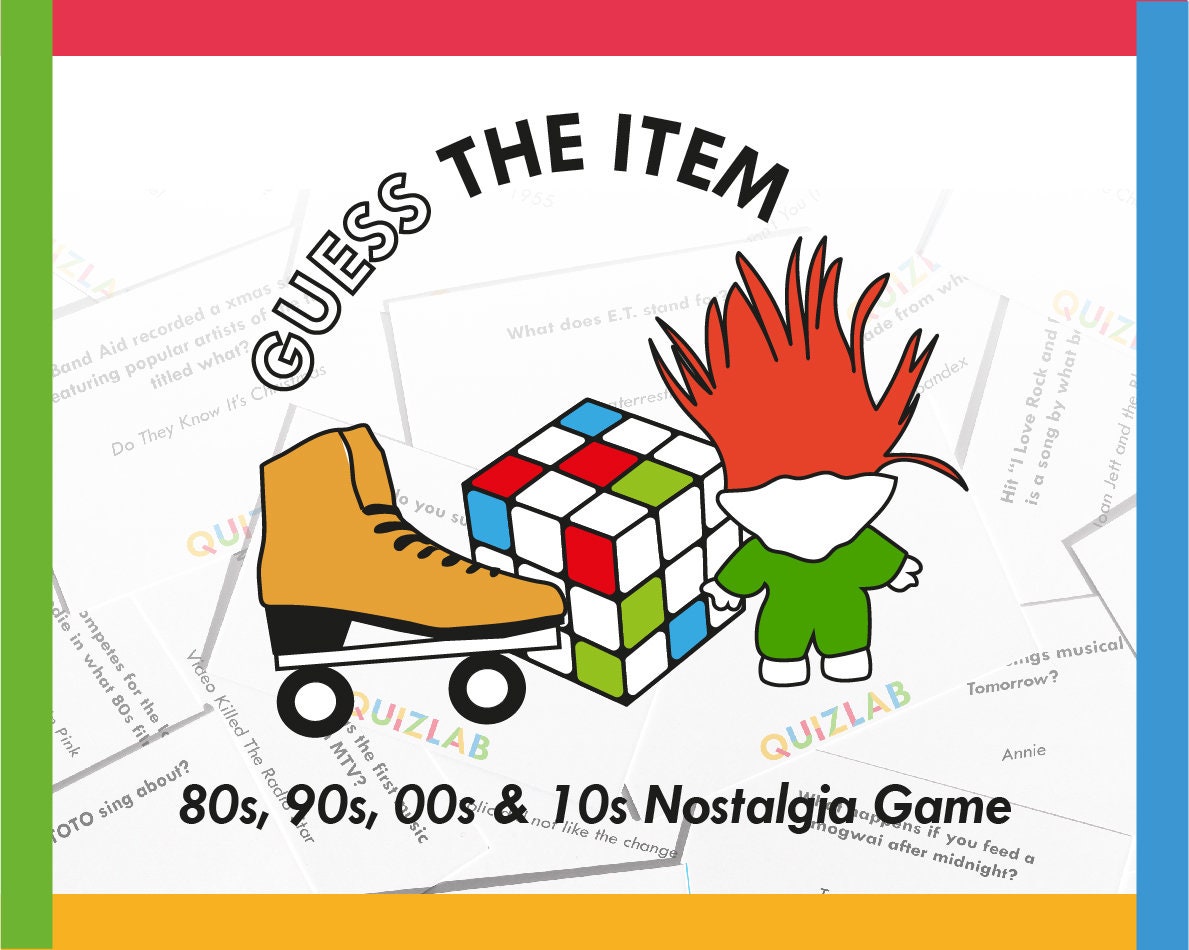 80s - NOW Guessing Game | Family Quiz Sheets | Nostalgic Item Quiz ...