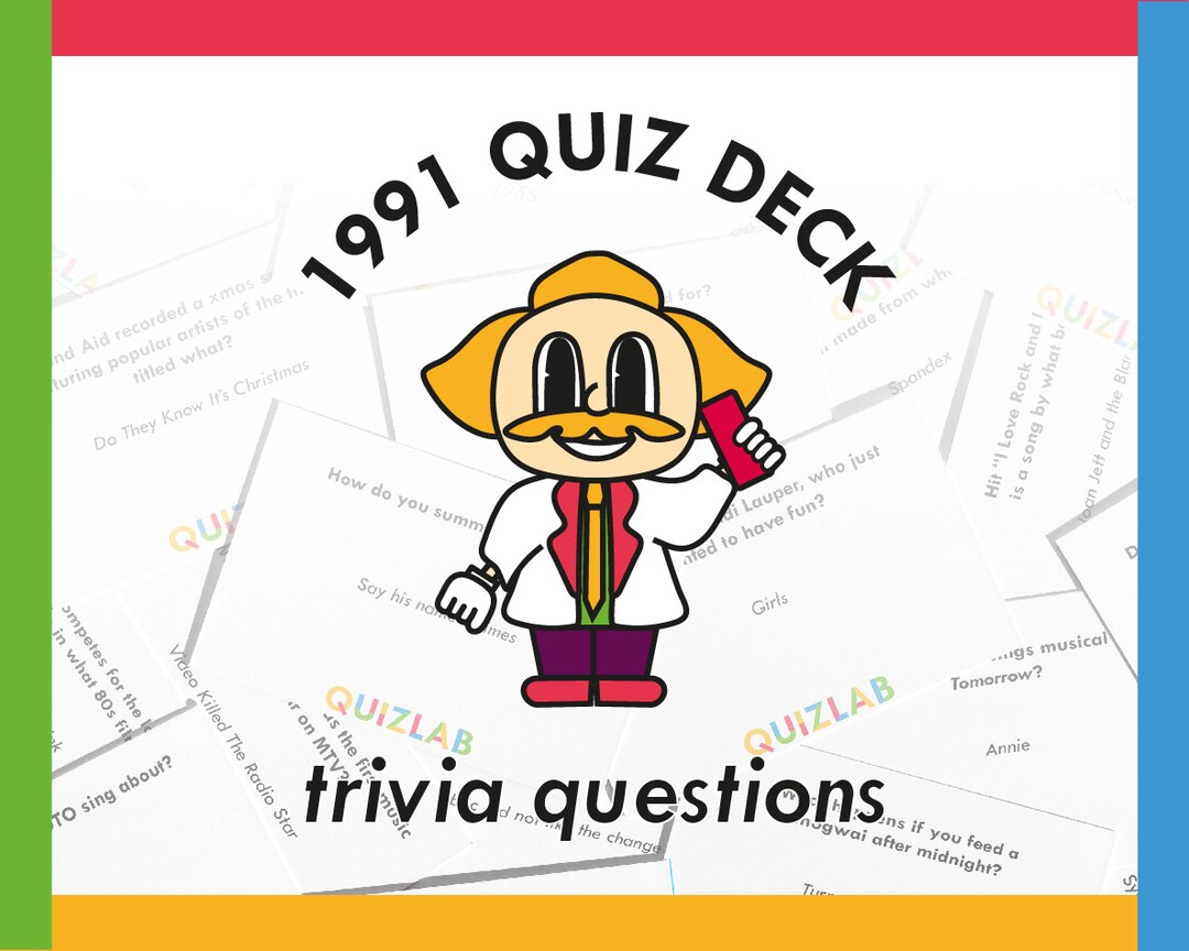 1991 Pop Culture Trivia Quiz | Printable Game (digital Download) - Etsy