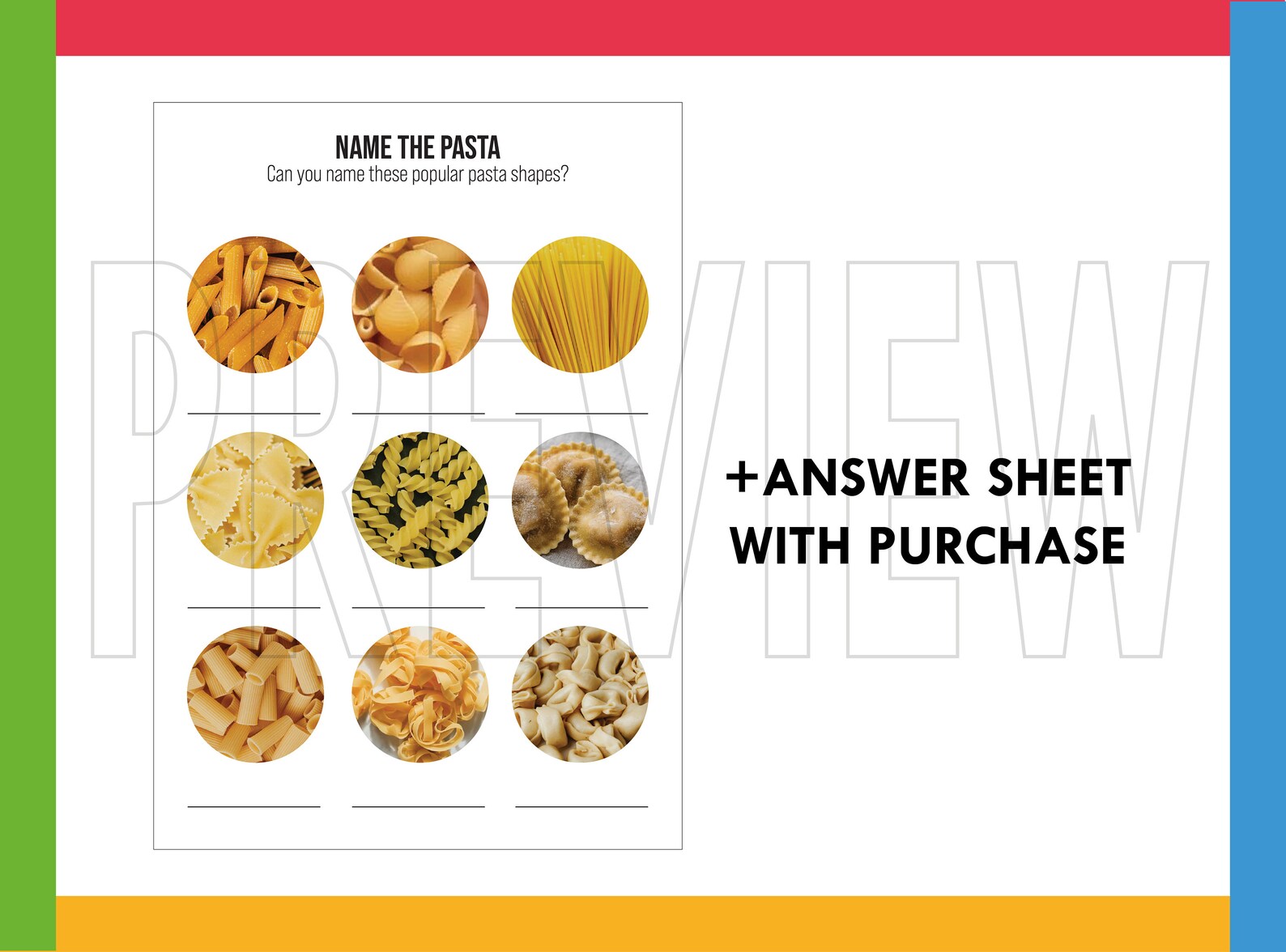 Pasta Picture Game | Name the Pasta Shapes | Family Quiz | Foodie ...