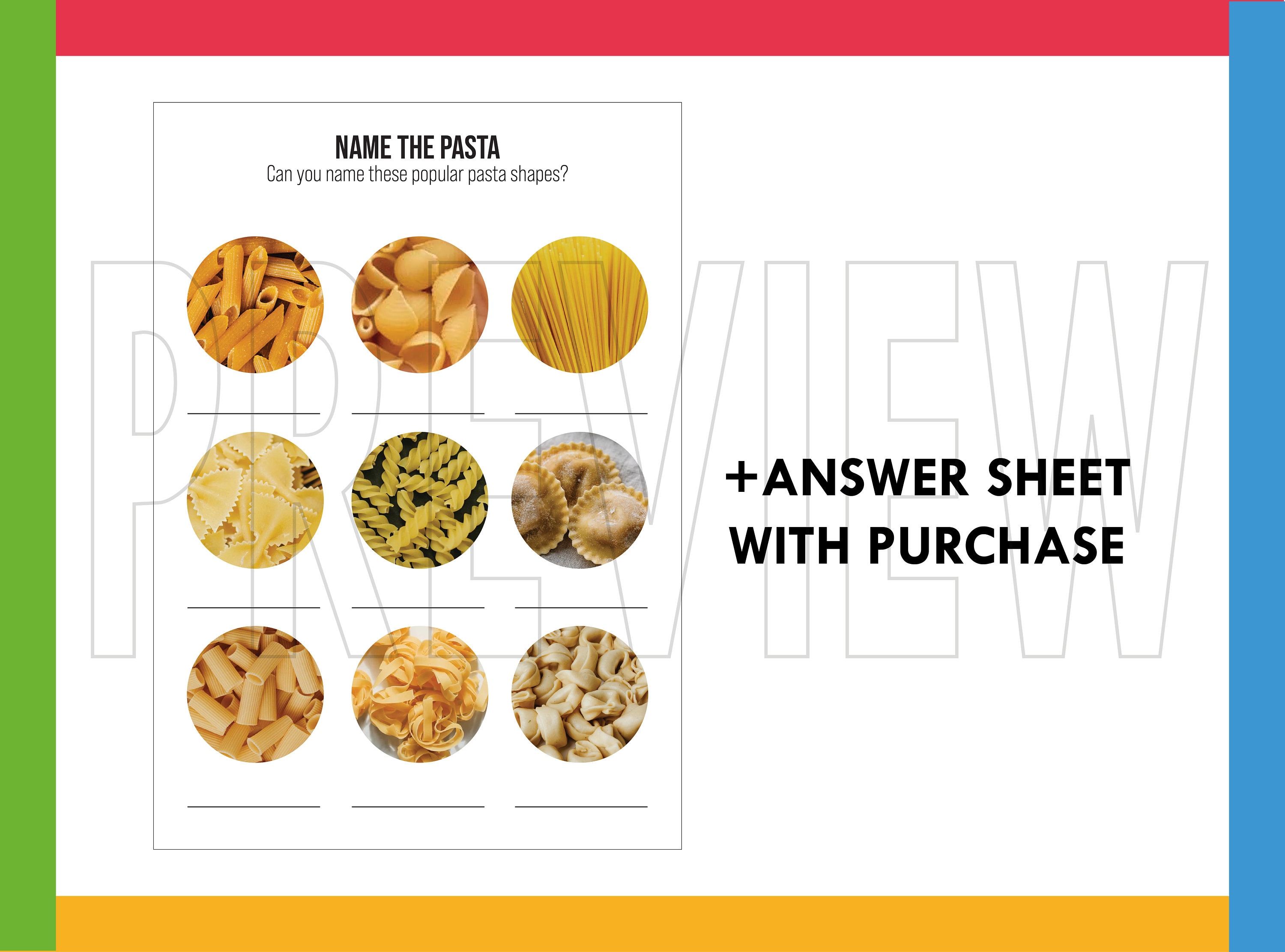 Pasta Picture Game | Name the Pasta Shapes | Family Quiz | Foodie ...