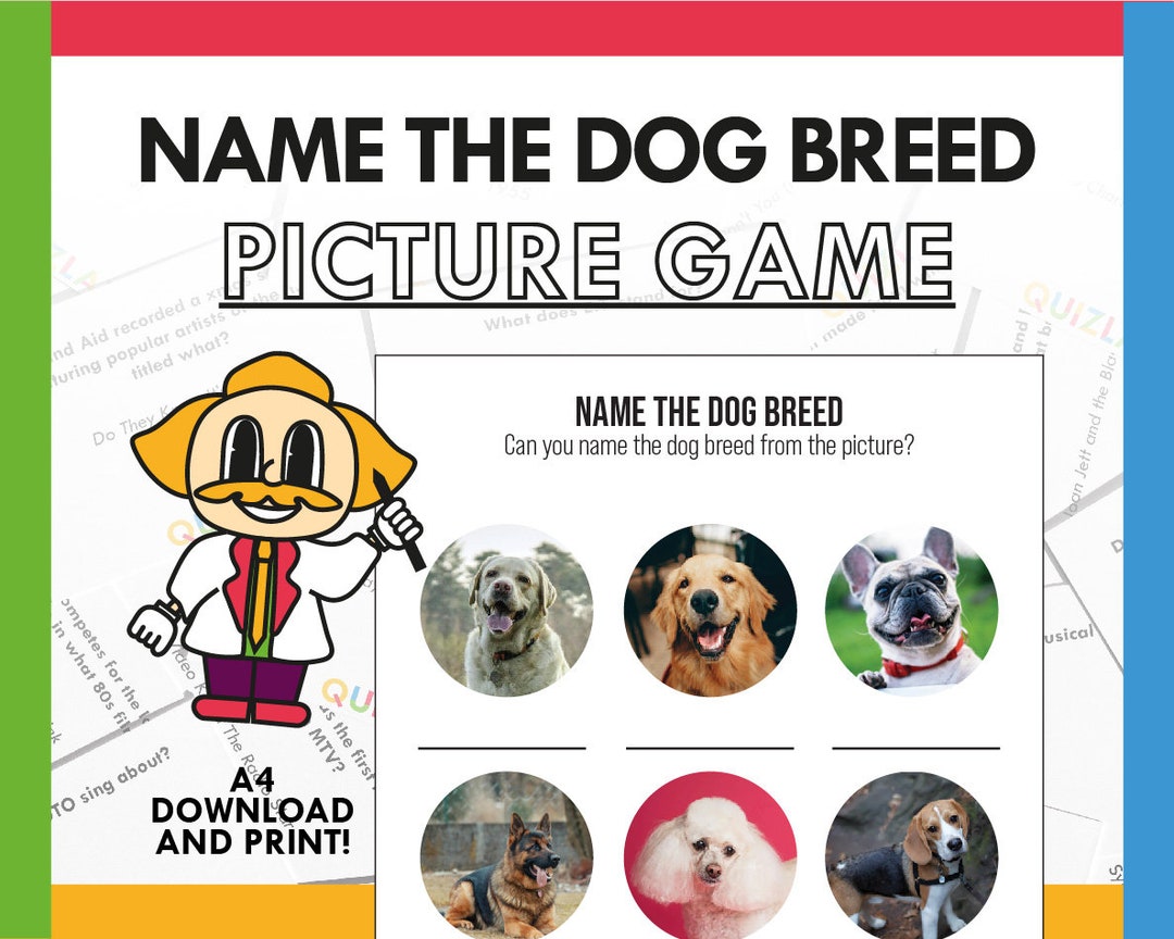 Dog Picture Game | Name the Dog Breed | Family Quiz | Puppy Trivia Game ...