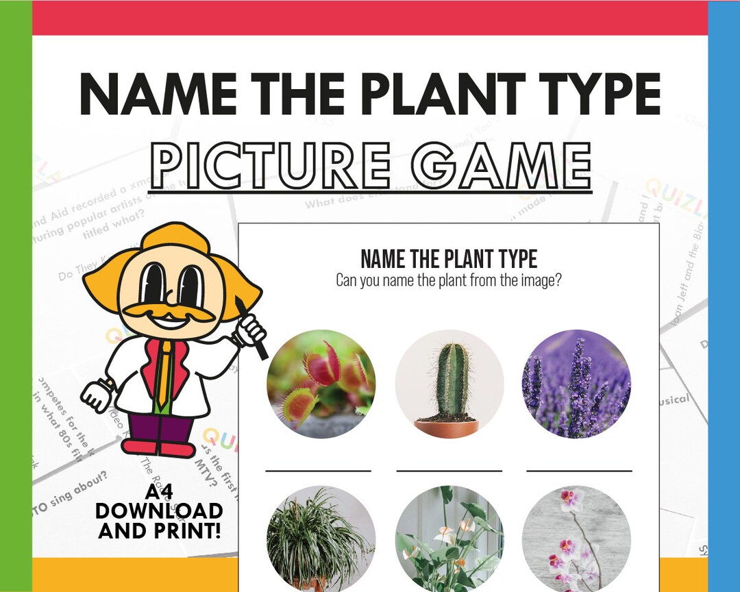 Plant Picture Game Name the Plant Type Family Quiz Garden Trivia Game ...
