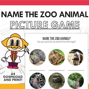 Zoo Animal Picture Game Name the Zoo Animals Family Quiz Science Trivia ...