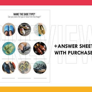 Shoes Picture Game | Family Trivia Quiz (digital Download) - Etsy