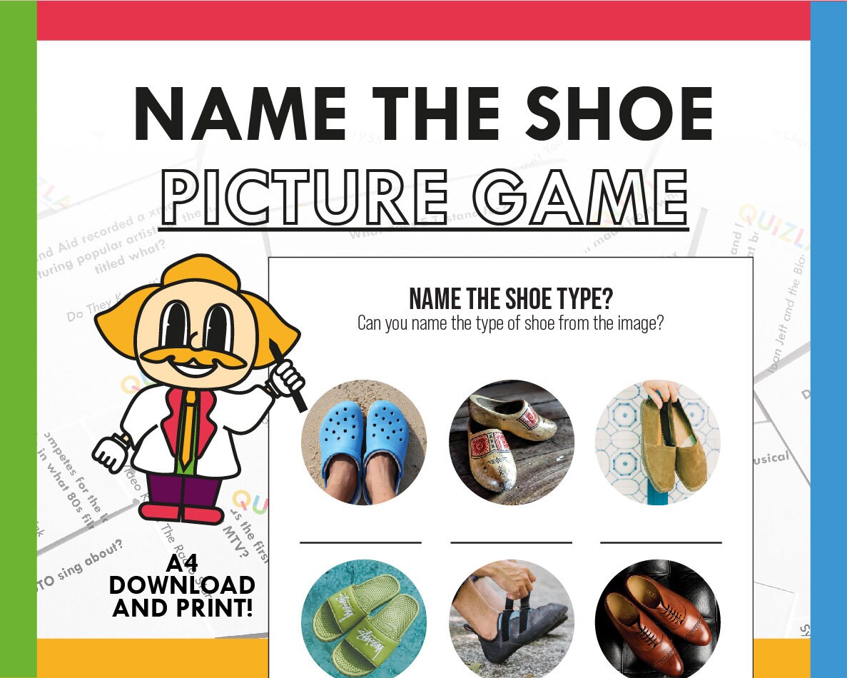 Shoes Picture Game Name the Shoes Family Quiz Clothes Trivia Game ...