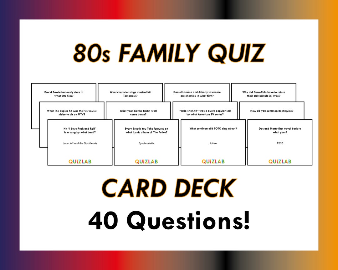 80s Quiz Deck What Happened in the 80s Family Quiz of the - Etsy