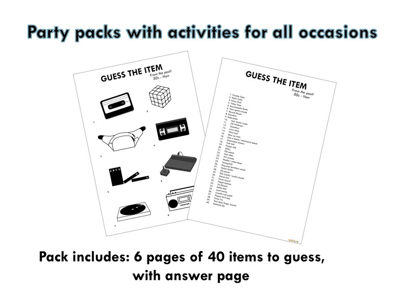 80s NOW Guessing Game Family Quiz Sheets Nostalgic Item - Etsy