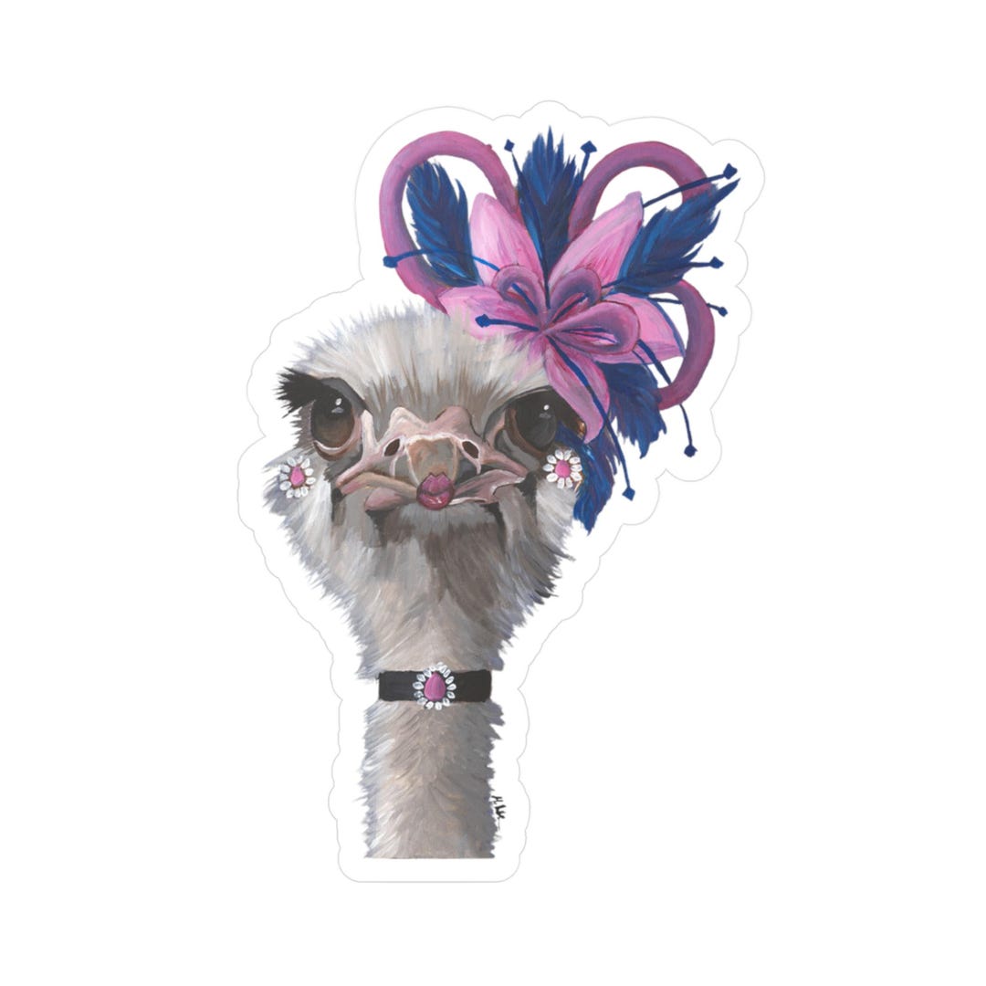 Lady Ostrich Vinyl Decal, Whimsical Home Decor, Car Window Sticker - Etsy