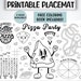 Printable Spaghetti Coloring Placemat, Pasta Party, Personalized Gift ...