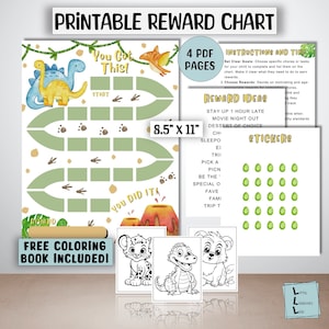 Dinosaur Reward Chart, Printable Dinosaur Kids Behavior Chart, Boys ...
