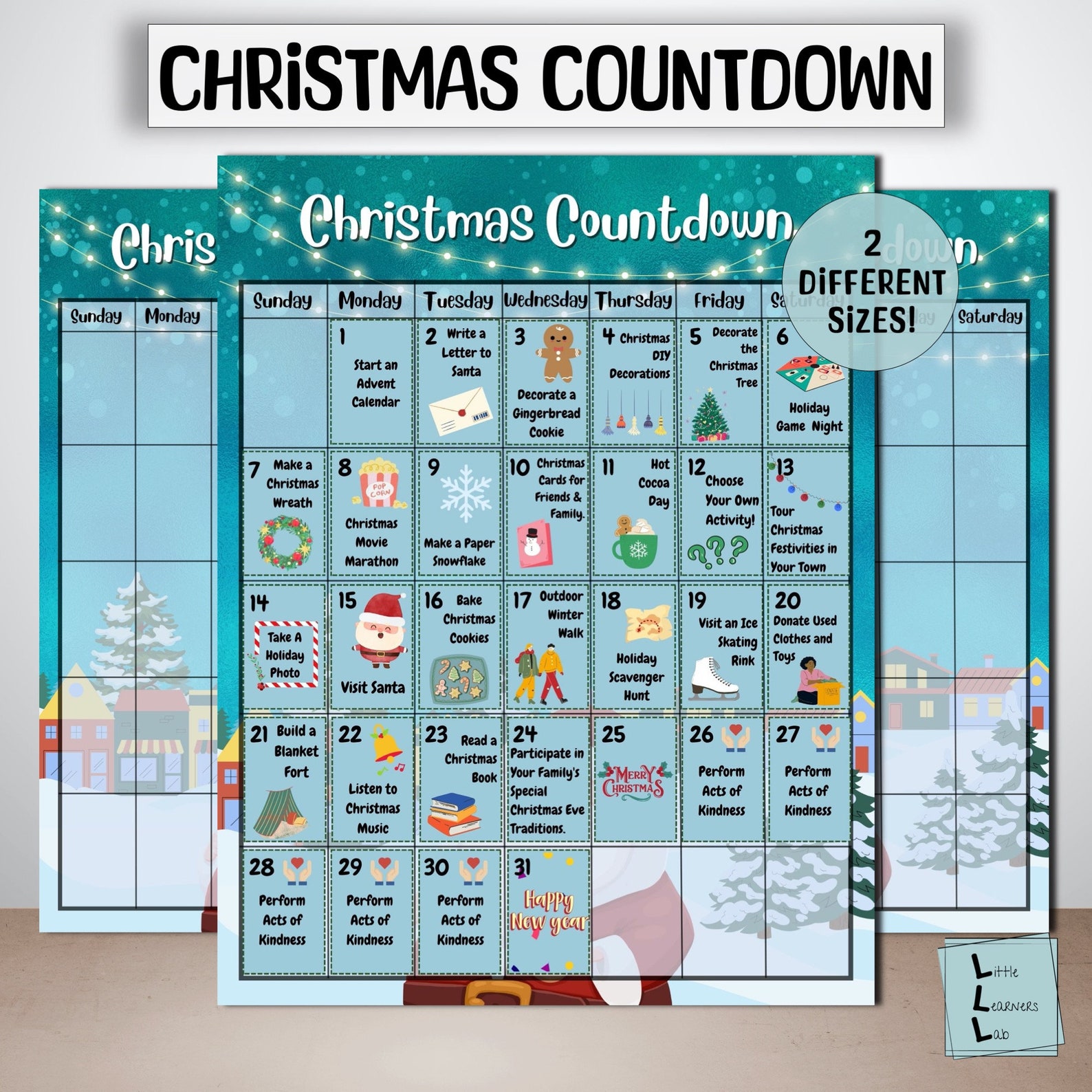 Christmas Advent Calendar for Kids, Holiday Activity Countdown (digital ...