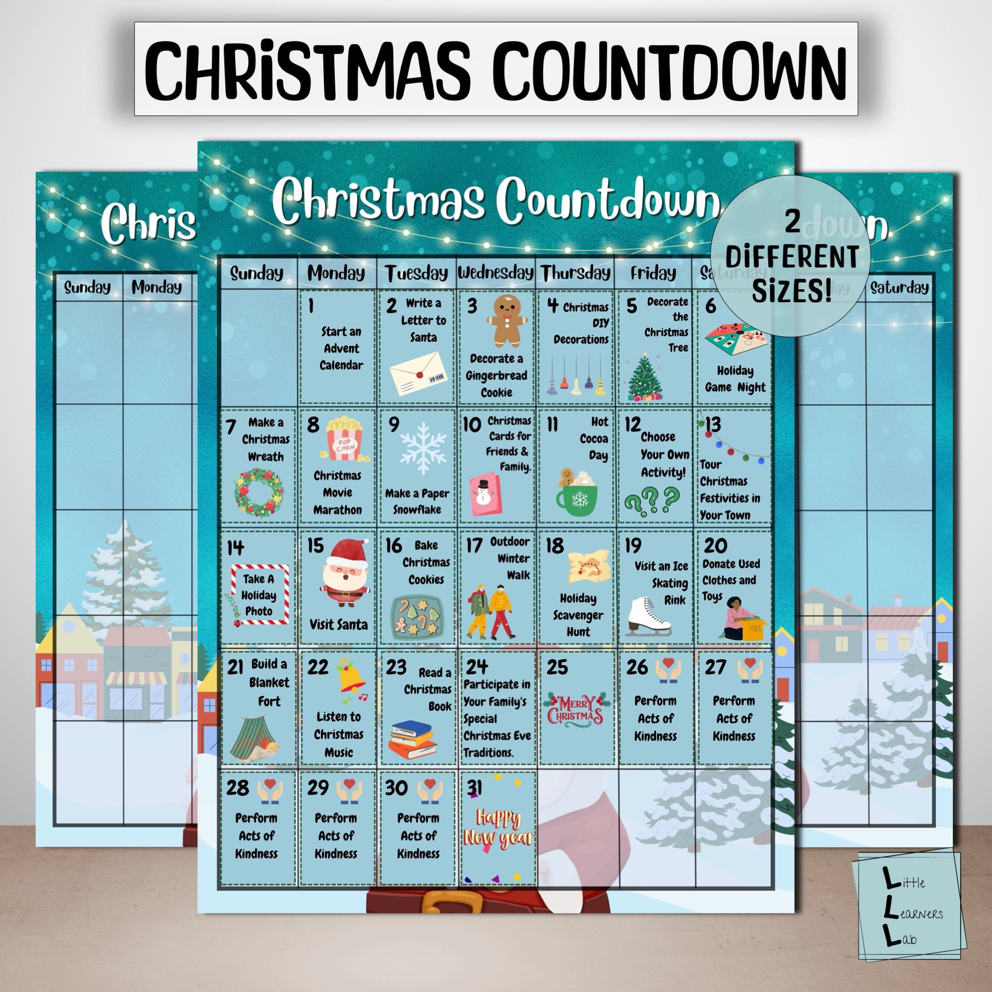 Christmas Advent Calendar for Kids, Holiday Activity Countdown (digital ...