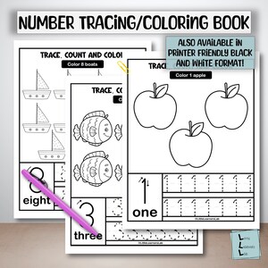 1-10 Number Tracing Worksheets, Traceable Numbers, Preschool Worksheets ...