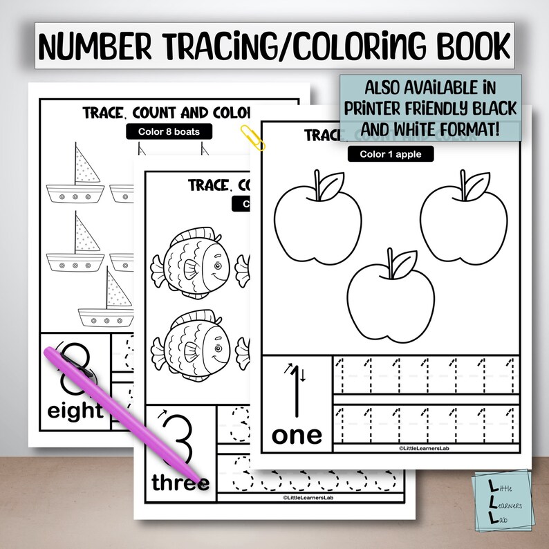 1-10 Number Tracing Worksheets, Traceable Numbers, Preschool Worksheets ...