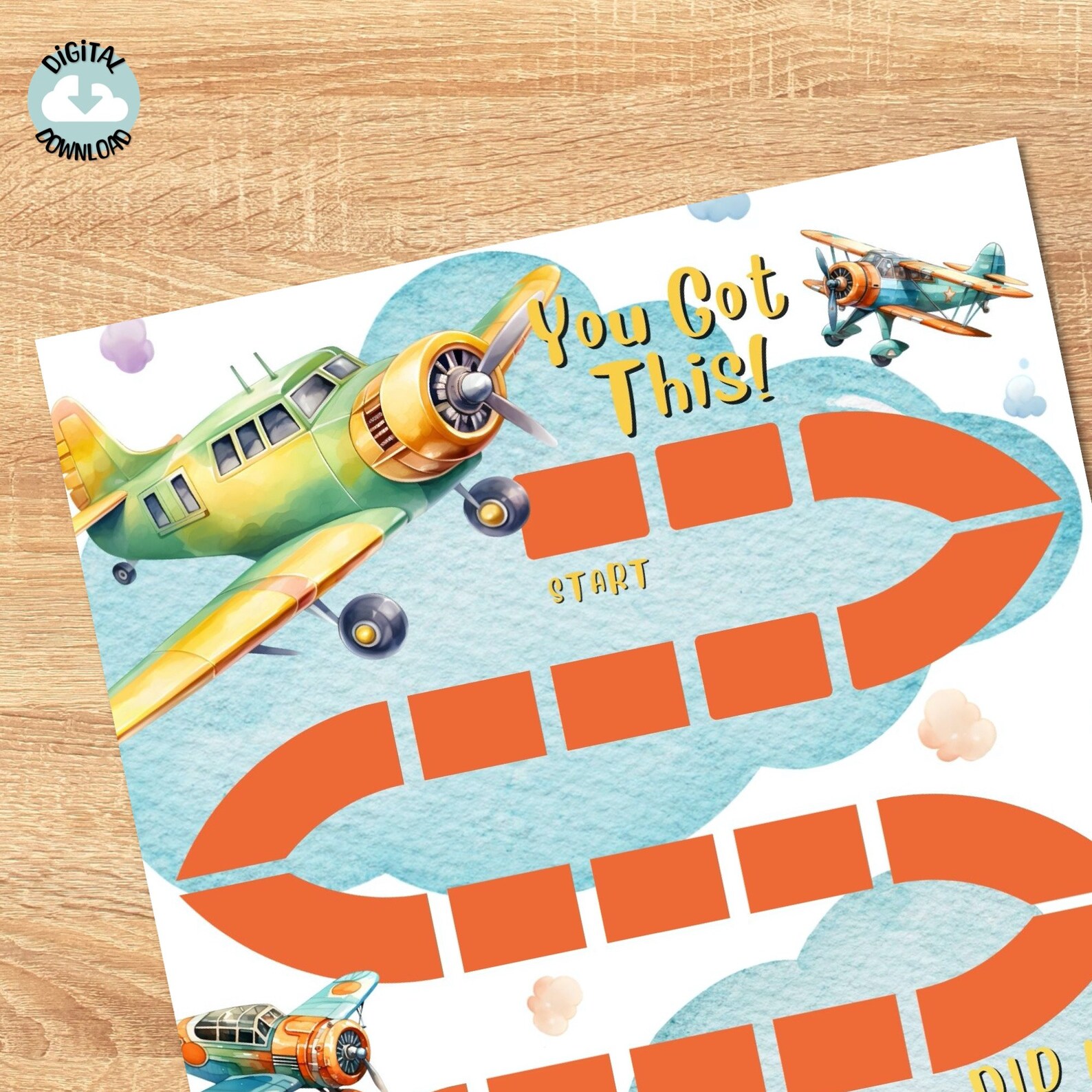 Airplane Reward Chart, Printable Aviation Behavior Tracker, Kids Daily ...