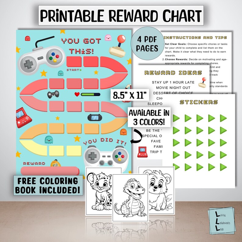 Printable Video Game Reward Chart, Gamer Behavior Chart, Kids Daily ...