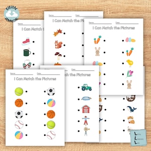 Printable Matching Worksheets, Match the Picture, Kindergarten ...