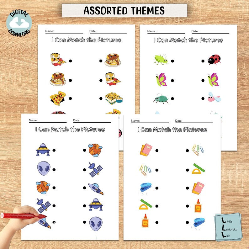 Printable Matching Worksheets, Match the Picture, Kindergarten ...
