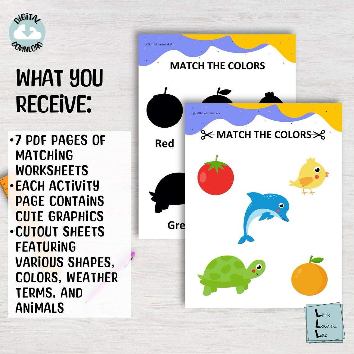 Printable Matching Worksheets, Color Matching Game, Busy Book Printable ...