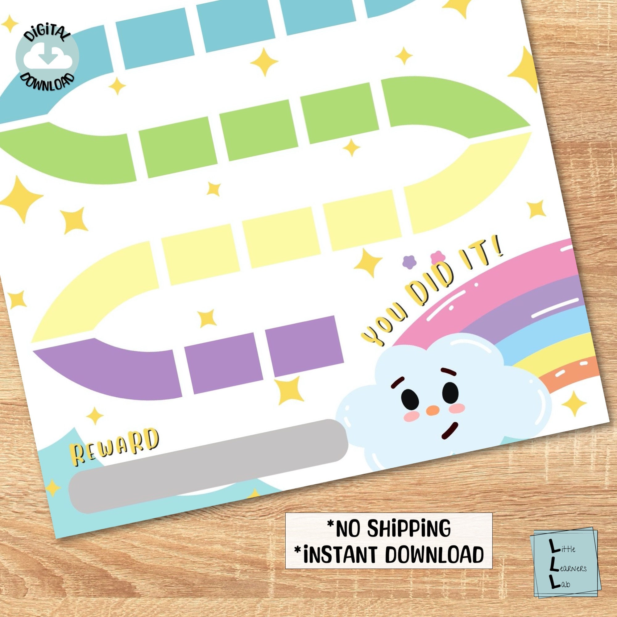 Printable Rainbow Reward Chart, Kids Behavior Chart, Kids Routine Chore ...