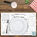 Pizza Birthday Party Coloring Placemat, Personalized Gift, Kids ...