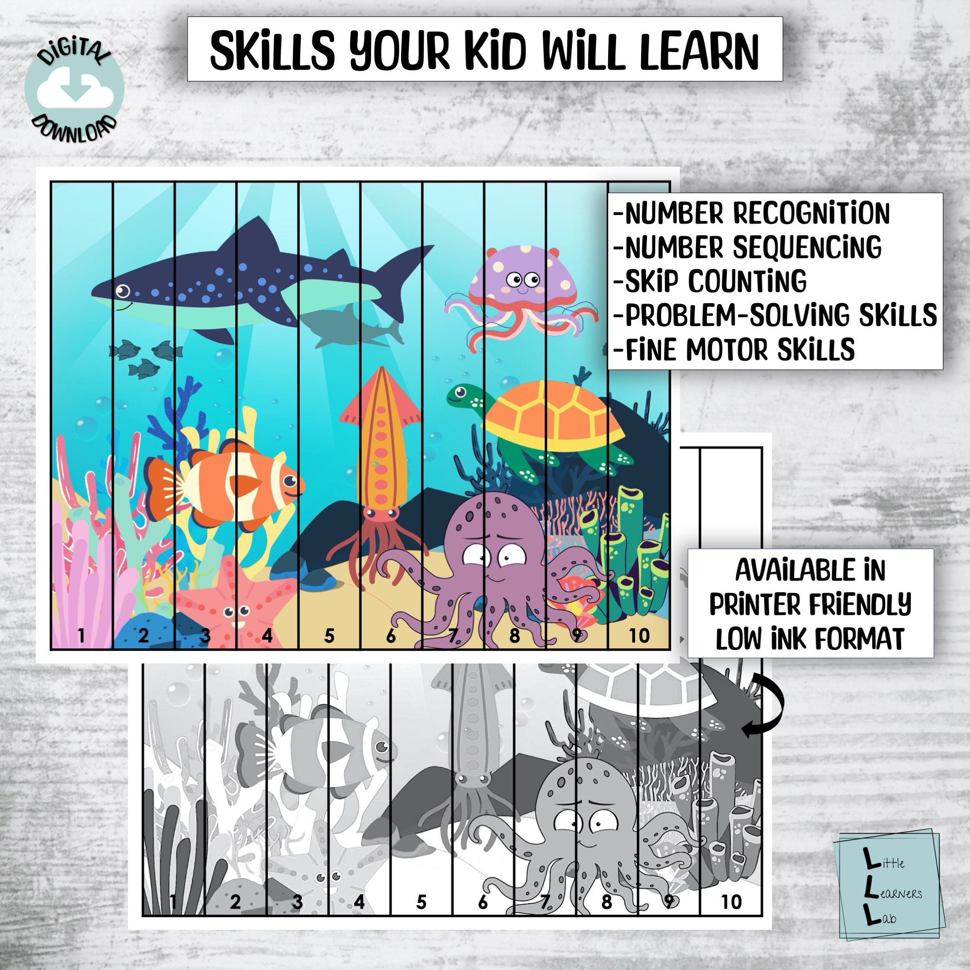 Skip Counting Puzzle, Montessori Math Printable, Kindergarten 1st Grade ...