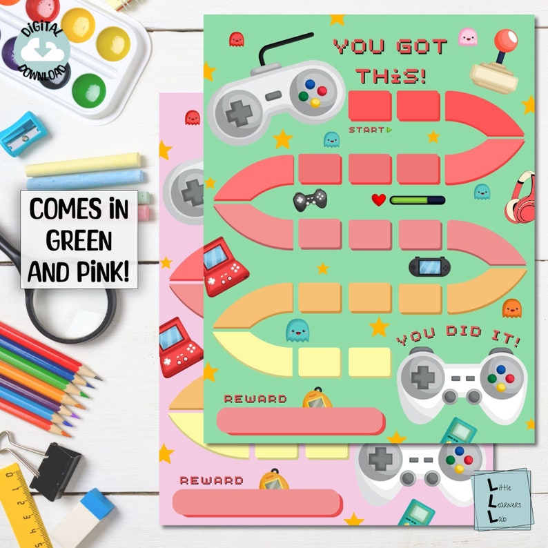 Printable Video Game Reward Chart, Gamer Behavior Chart, Kids Daily ...