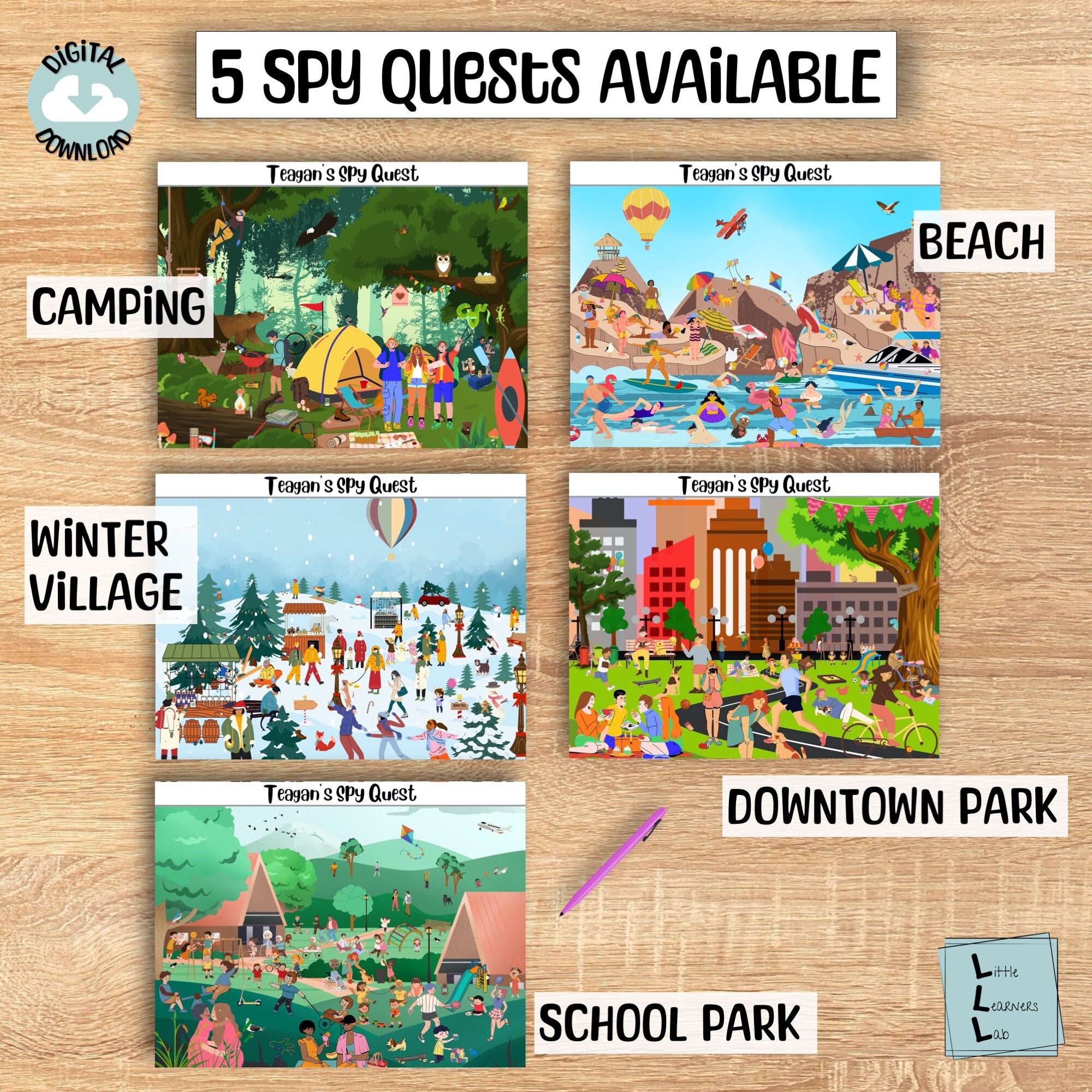 Custom Name I Spy Game, Look and Find Objects Game for Kids, Montessori ...