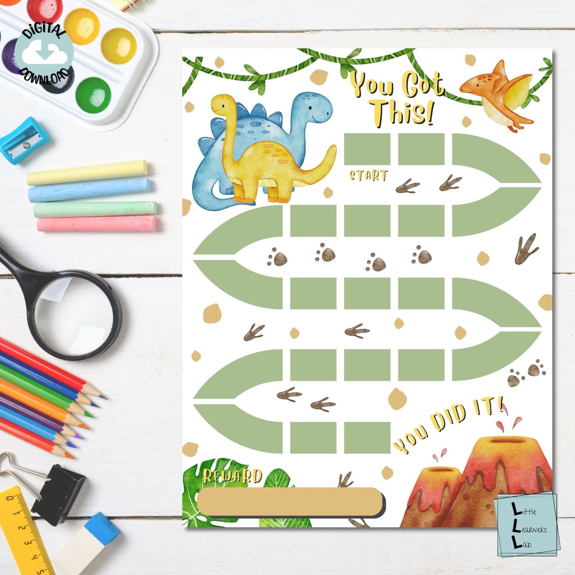 Dinosaur Reward Chart, Printable Dinosaur Kids Behavior Chart, Boys ...