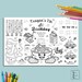 Printable Spaghetti Coloring Placemat, Pasta Party, Personalized Gift ...
