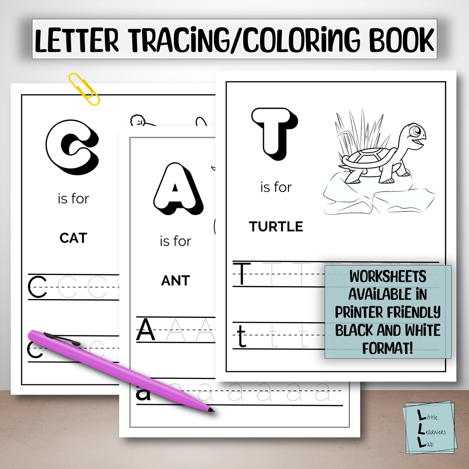 26 Printable Trace the Alphabet Worksheets, ABC Handwriting Practice ...