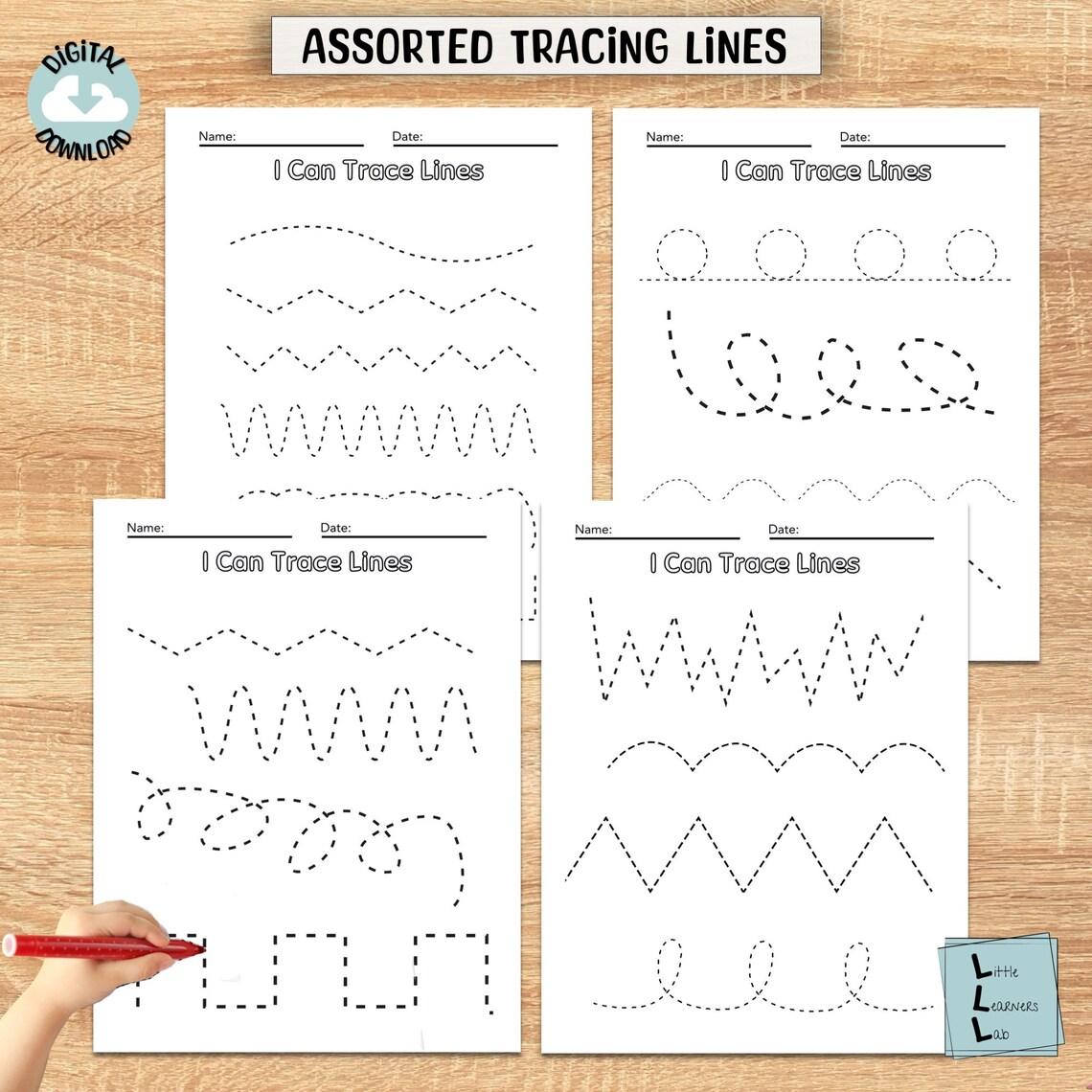 Preschool Line Tracing Worksheets, Line Trace Pages, Homeschool Busy ...
